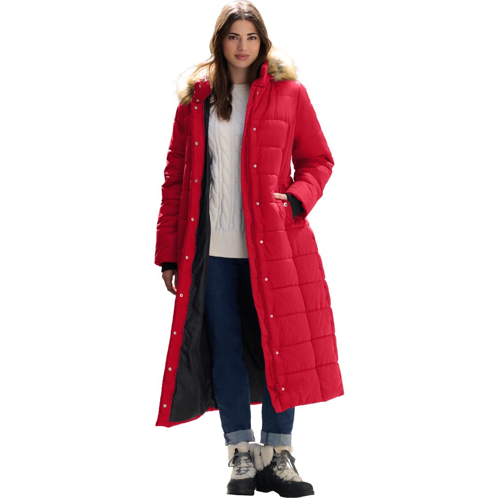 ROAMAN'S Maxi Length Puffer Coat with Detachable Hood